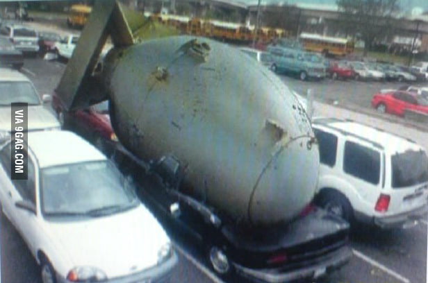 OMG,What happened ? Nothing,just an atomic bomb landed on a car - 9GAG