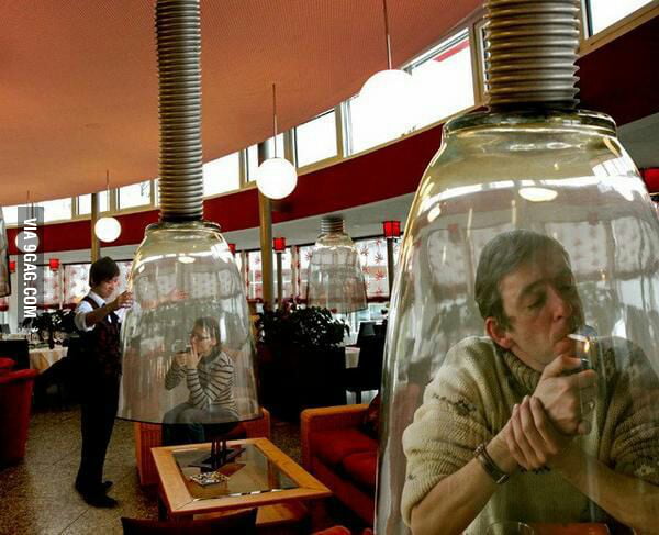 Japanese restaurants and bars now have personal smoking pods - 9GAG