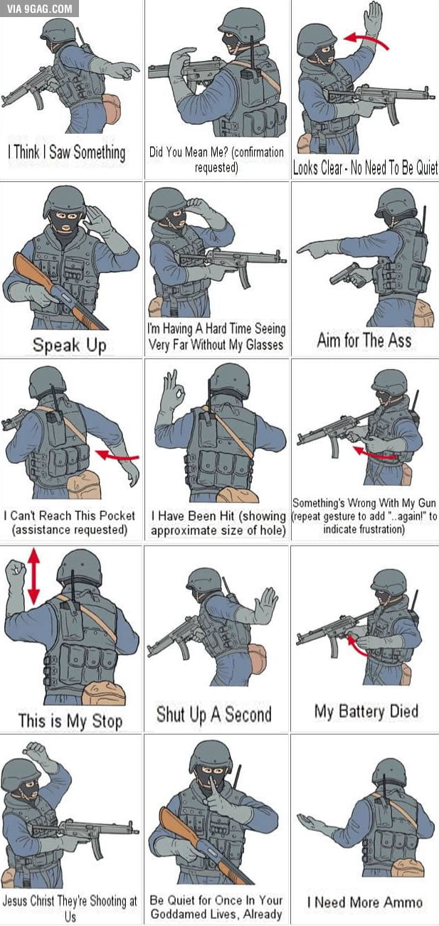 Hand signals from amateur perspective. - 9GAG