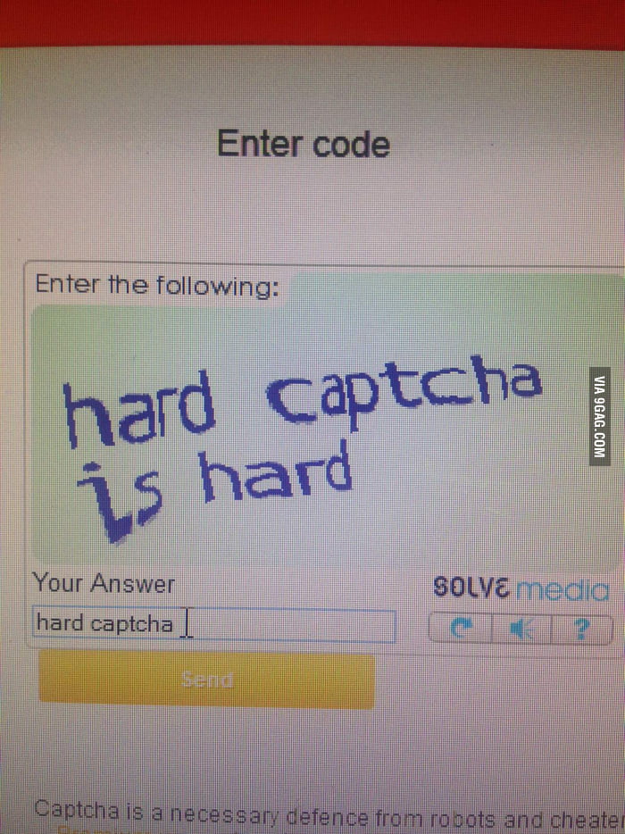 Hard captcha. - 9GAG