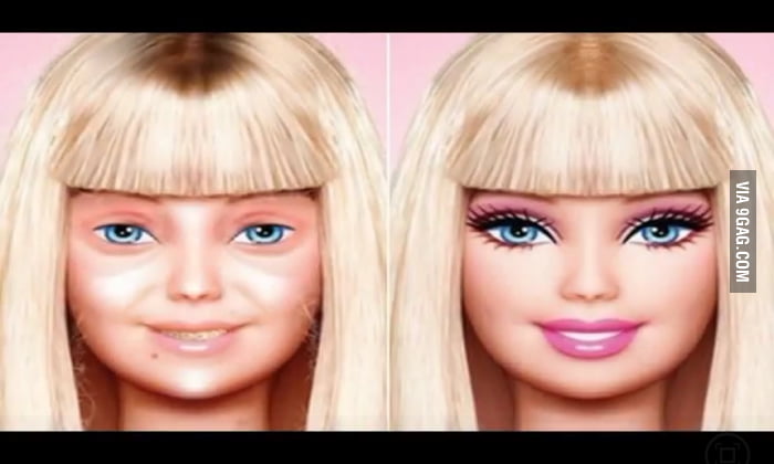 Barbie without makeup... the shocking truth - 9GAG