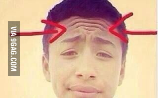 His forehead has more wifi connection than my phone. - 9GAG