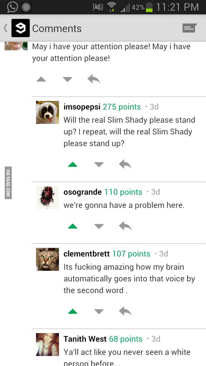 Just some awesome 9Gag comments. Singing together, you know. - 9GAG