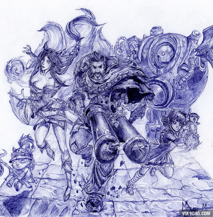 My attempt to draw team Graves poster with ball pens. What do you guys ...