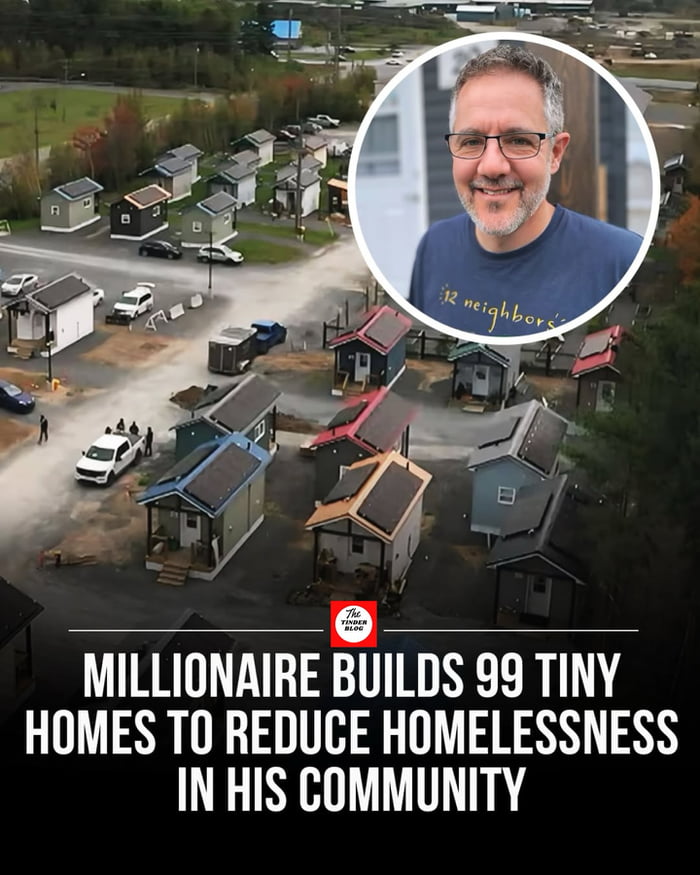An inspiring initiative addressing homelessness with tiny homes. - 9GAG
