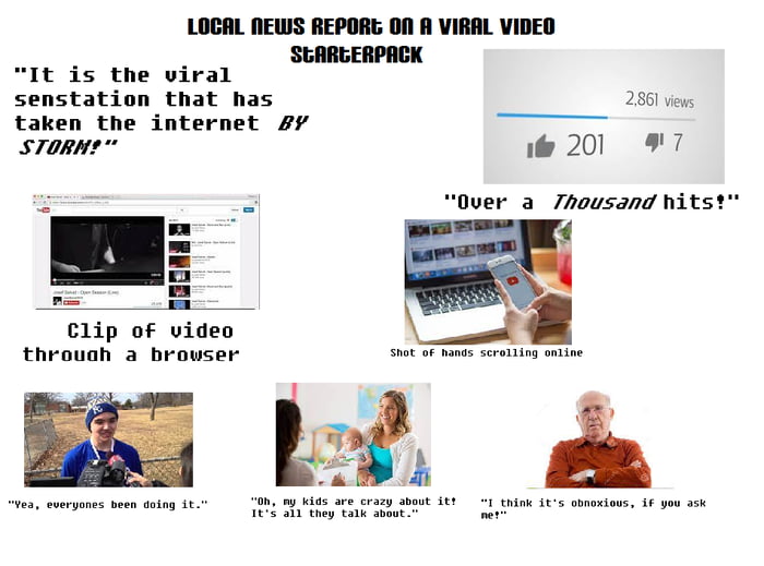 Local news report on a viral video starterpack - 9GAG