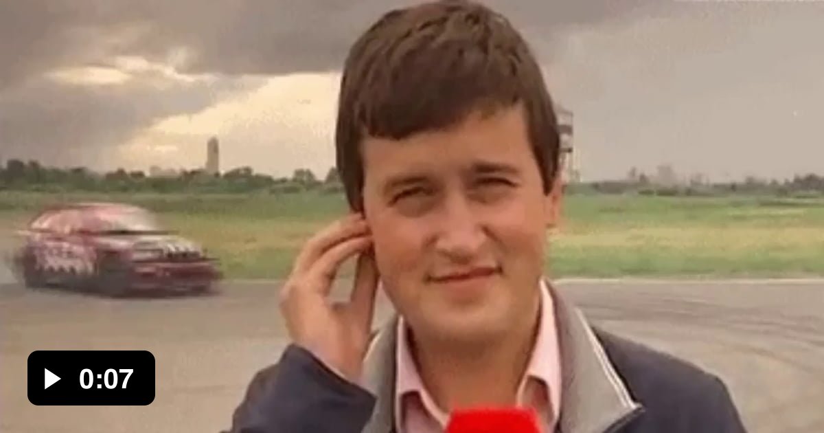 Reporter gets hit by a car - 9GAG