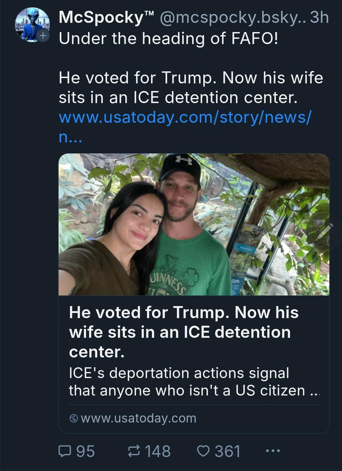 Trump voter's wife sits in ICE detention center. The newlyweds were honeymooning in Puerto Rico ...