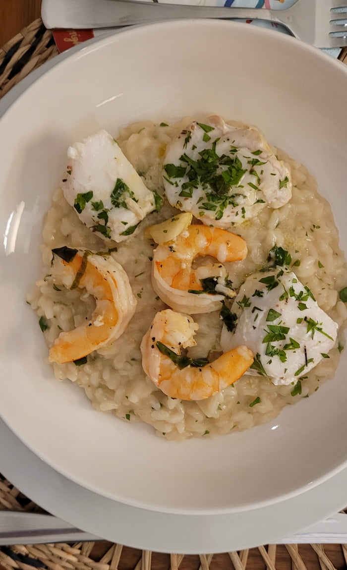 Homemade Grouper and Shrimp Risotto - 9GAG