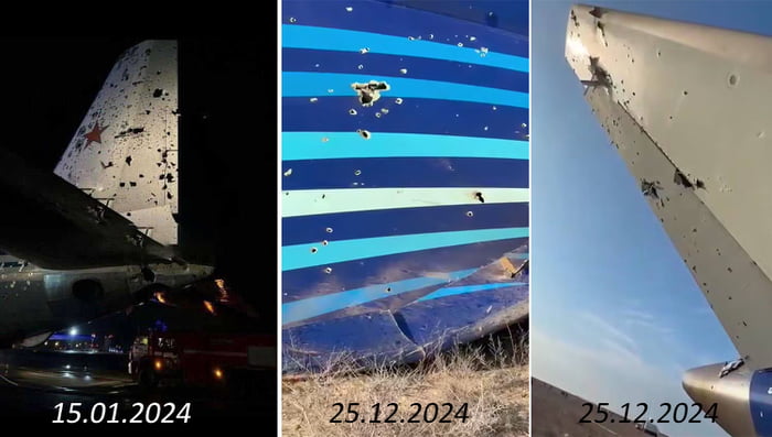"Comparing the photos of the damaged IL-22PP EW aircraft by an AA in Jan2024, and the passenger ...