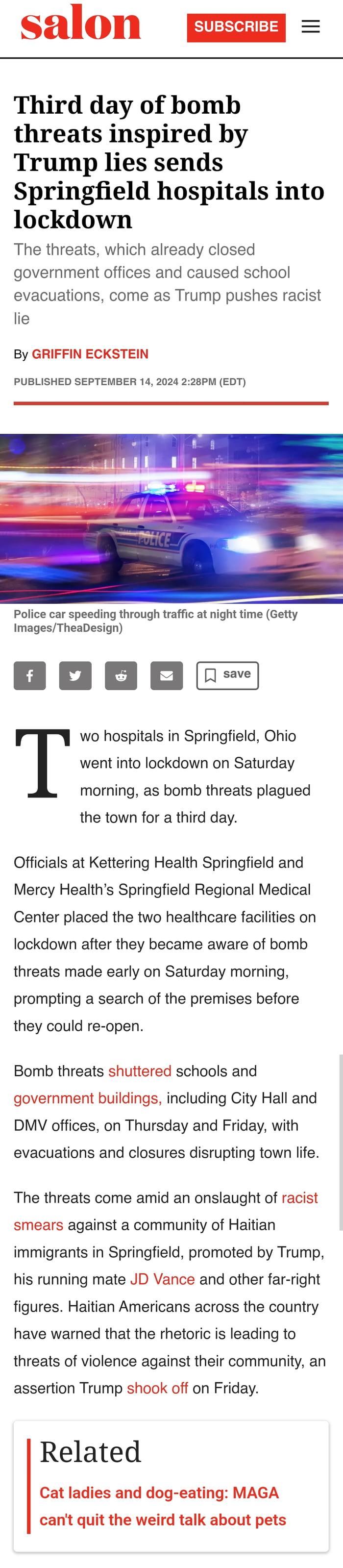 MAGA sending death threats to schools and hospitals in Springfield ...