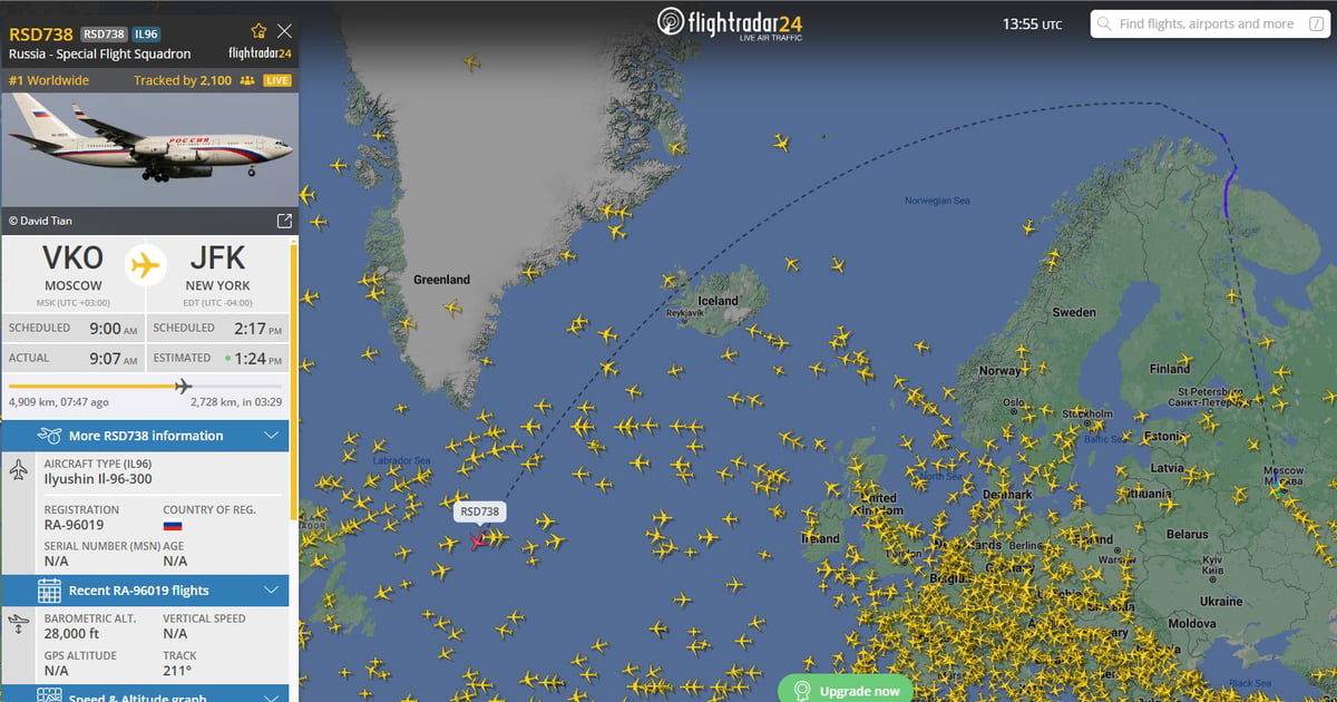 Russian Government Ilyushin Il-96-300 "RSD738" (RA-96019) heading ...