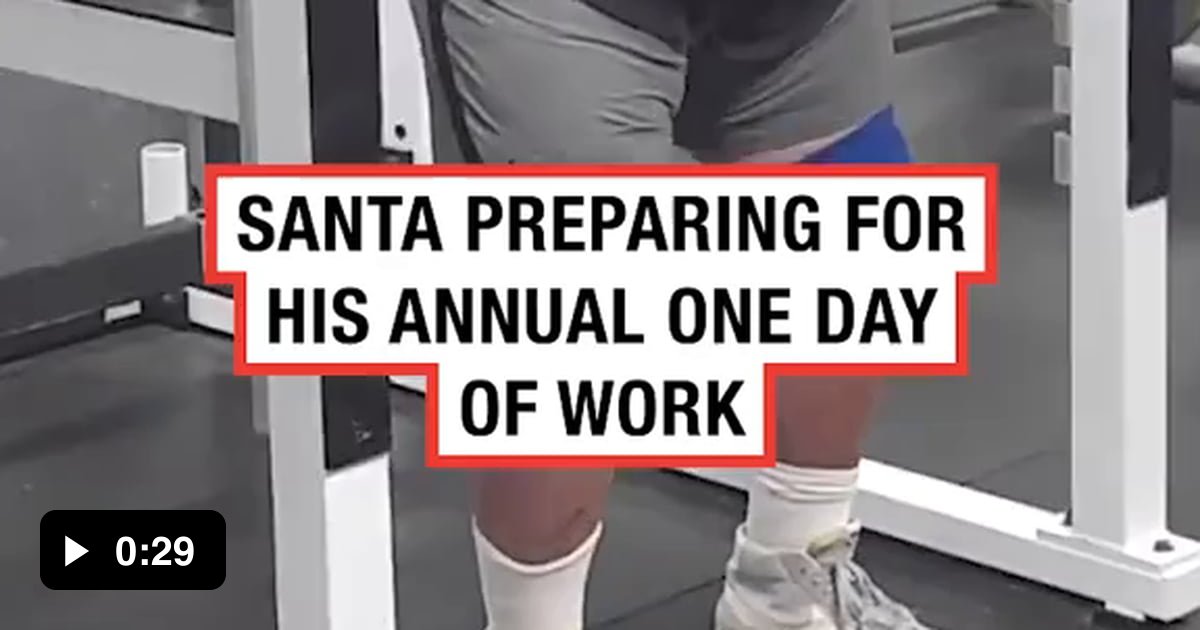 Since the elf union is on strike, he will be doing the heavy lifting ...