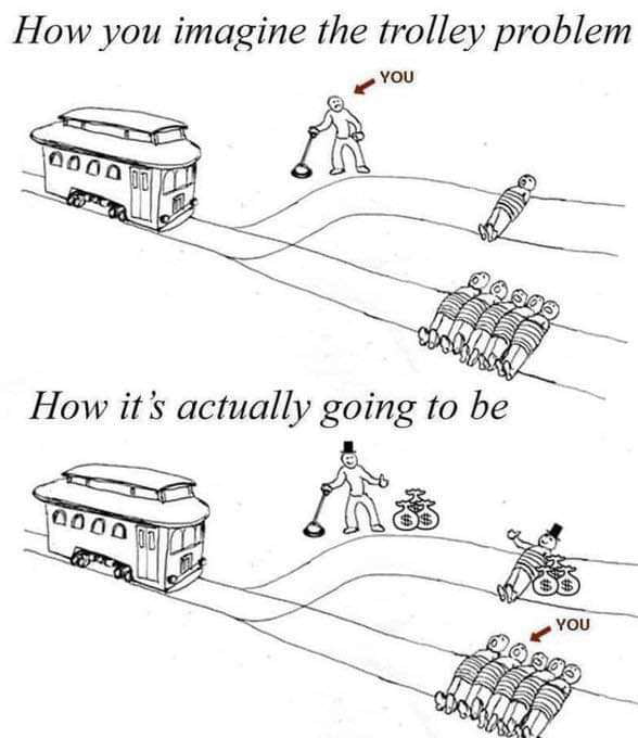 Realistic trolley problem - 9GAG