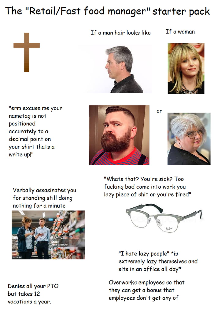 The "Fast food/retail manager" Starter Pack - 9GAG