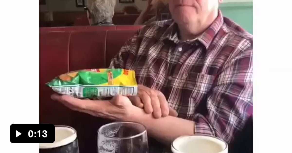 This is how you get rid of all the air in a chip bag. What a genius ...