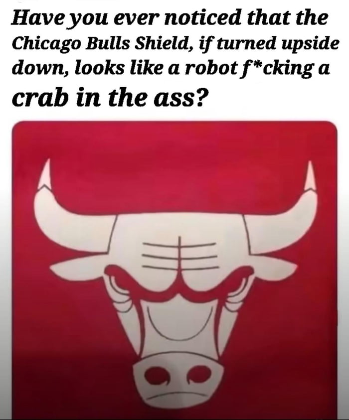 Once you see it, you cannot unsee it. The Chicago Bulls logo has a hidden, humorous side. - 9GAG