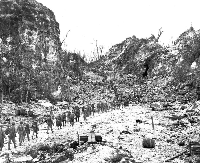 The Umurbrogol Pocket or "Bloody Nose Ridge" on Peleliu, September 1944 ...