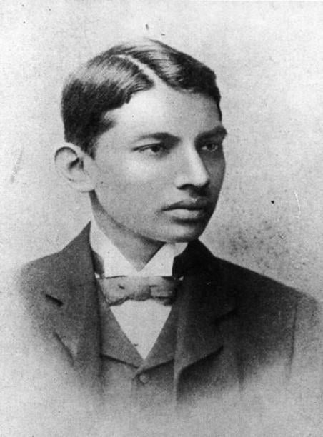 Young Mahatma Gandhi as a law student, circa 1887-1888 - 9GAG