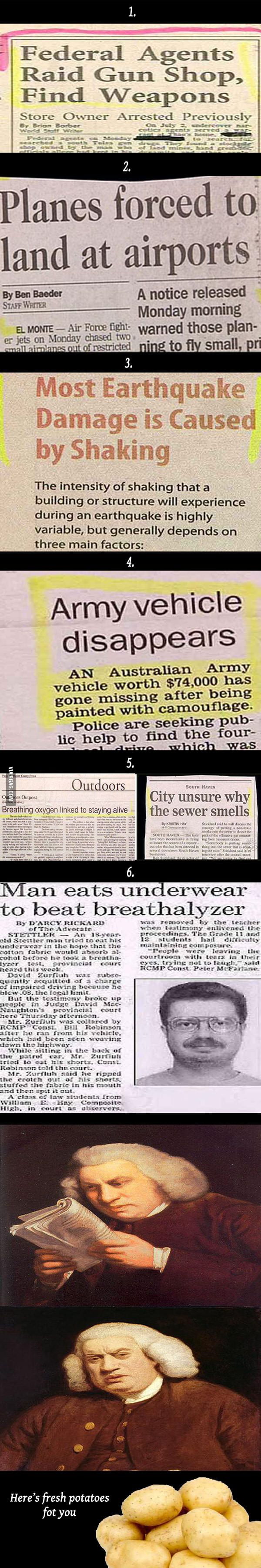 Newspaper headlines - 9GAG