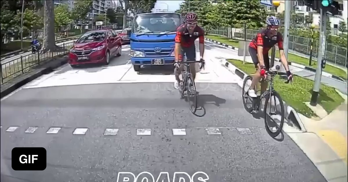Truck vs bike - 9GAG