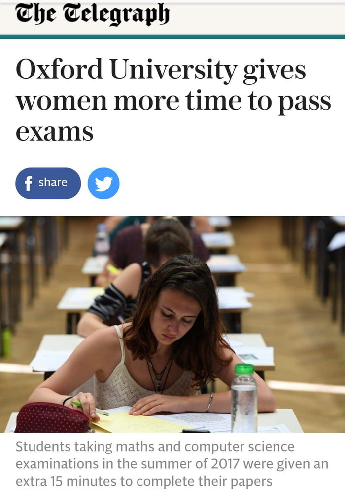 Oxford University gives female students extra time for exams due to ...