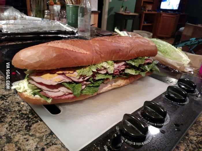 Behold my terminator sandwich. A grand total of five pounds of pure ...