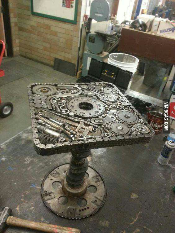 A table I created from old engine parts - 9GAG