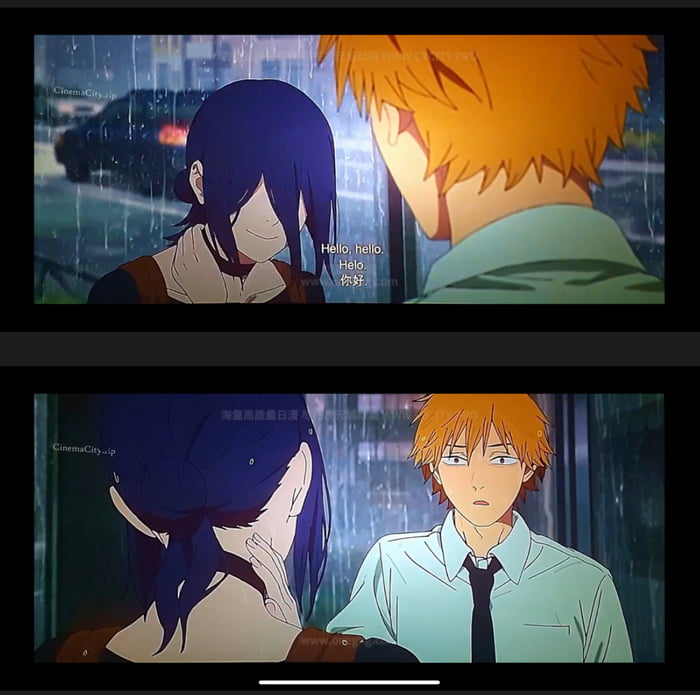 [Fun fact] When Reze first met Denji in the telephone booth, she put ...