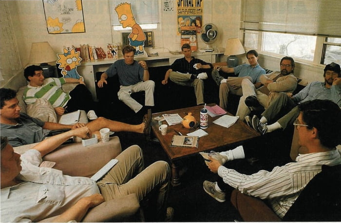 The Simpsons writing room (1992) - 9GAG