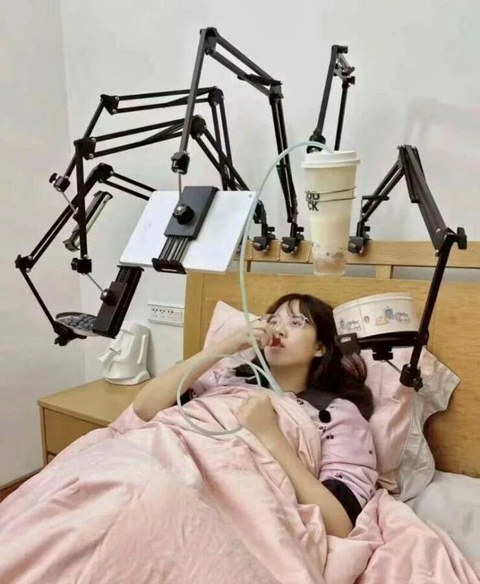 A perfect setup for rotting in bed - 9GAG