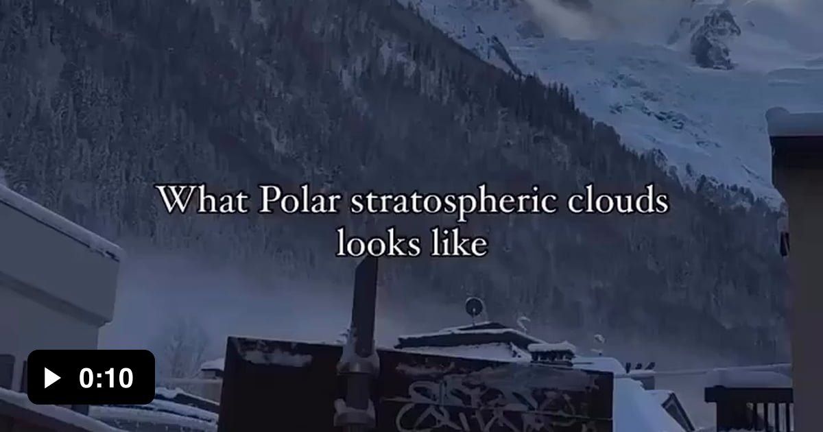 A breathtaking display of polar stratospheric clouds over the mountains ...
