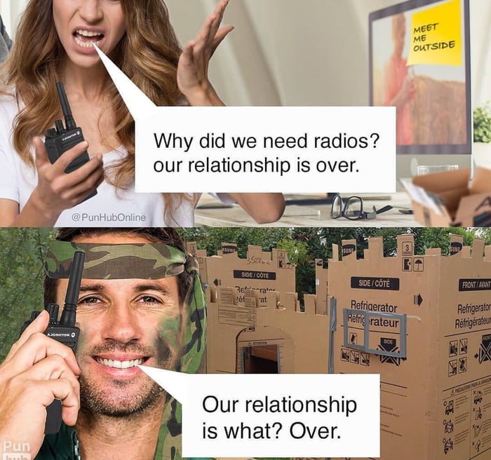When you're fully committed to the cardboard fort but your relationship isn't. - 9GAG