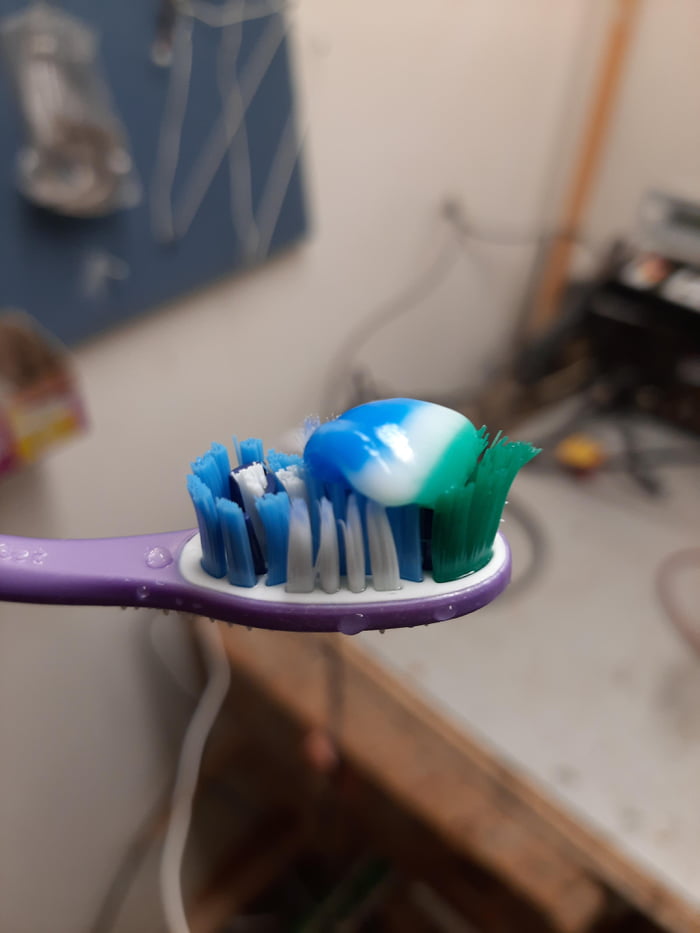 Accidentally bought toothbrush and toothpaste with matching colors - 9GAG