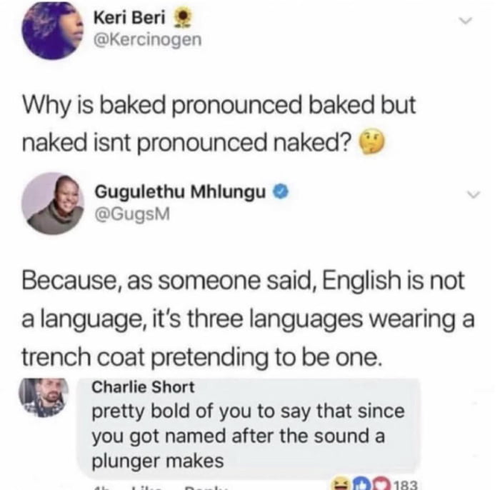 He was just sharing info on English - 9GAG