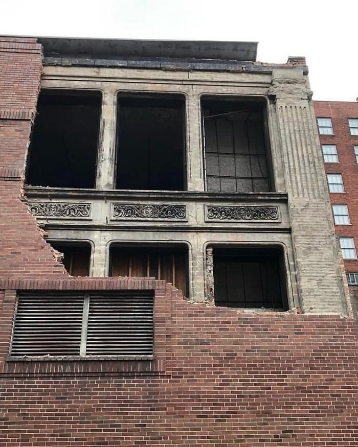 Historical facade of an 1890s building in Cincinnati was revealed ...
