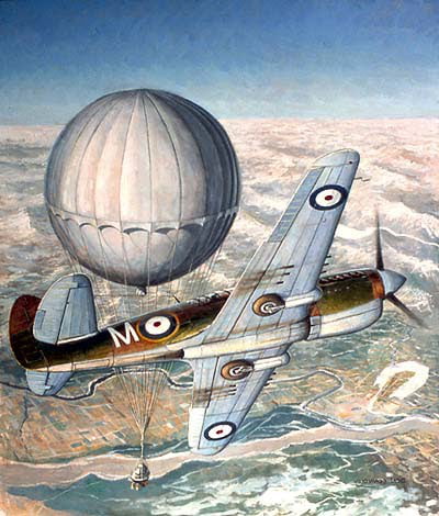 This is Fu-Go being intercepted during WWII, a japanese balloon bomb ...