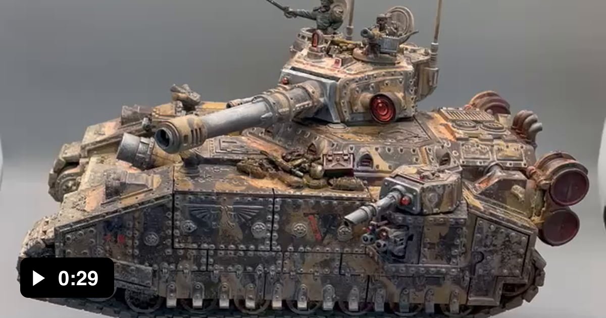 Update: Desert baneblade finished. (It’s on a painting stand so I can ...