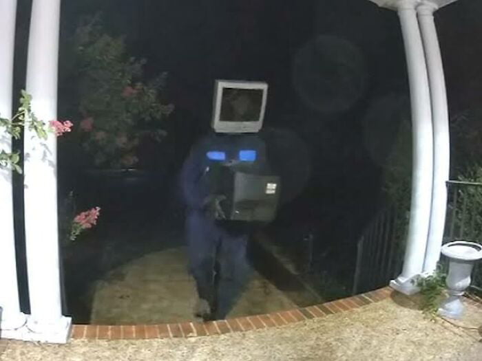 In 2019, a man wearing a TV on his head dropped off TV’s on random ...