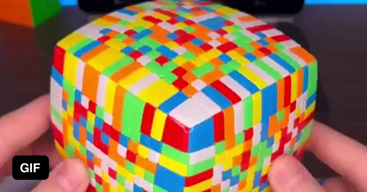 Solving a 14 X 14 cube - 9GAG