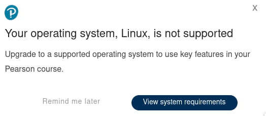 Pearson won't allow access if you use Linux - 9GAG