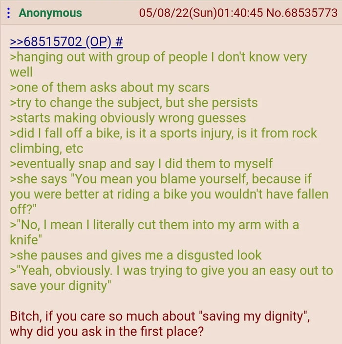 The flip side of humiliation is pride. - 9GAG