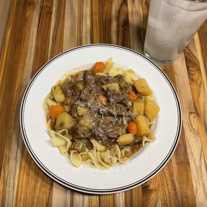 Beef Stew over Garlic Egg Noodles - 9GAG