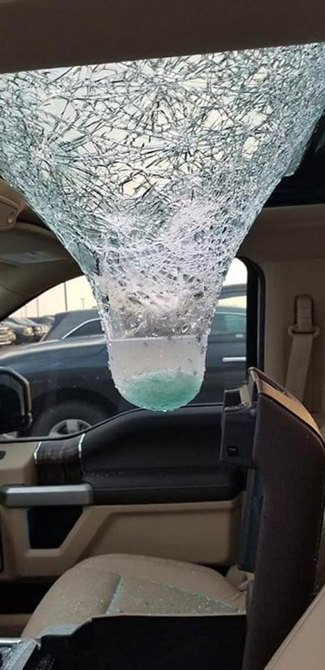 Hail damage to moon roof - 9GAG