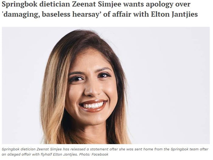 I posted original article. Zeenat Simjee is innocent. She was with her ...