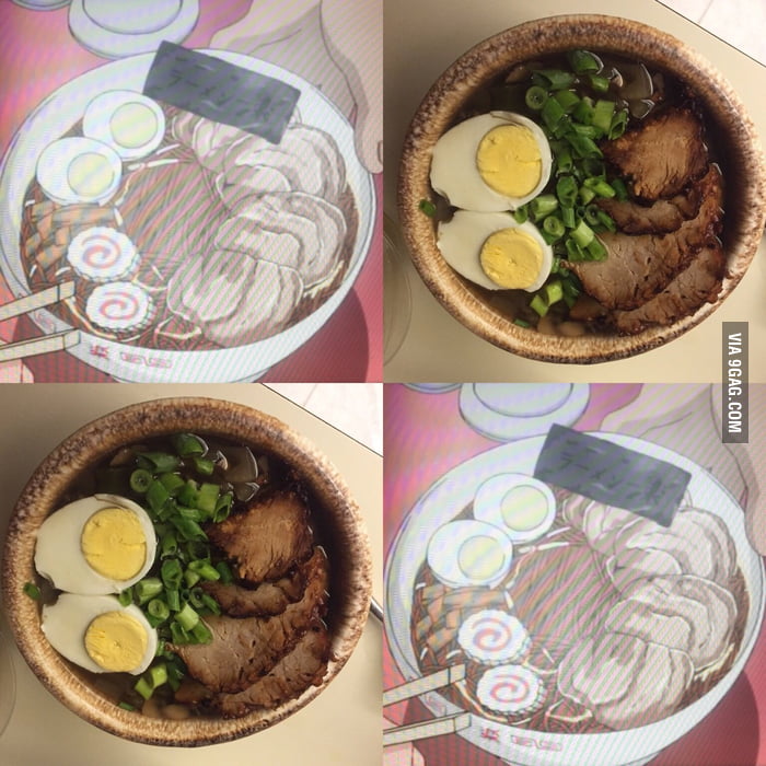 The best attempt at Naruto BBQ pork ramen. (No Narutomaki rolls) - 9GAG