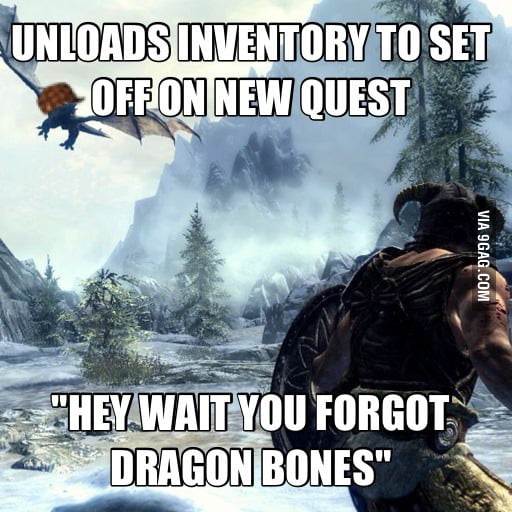 Uploads inventory to set off on new quest - 9GAG