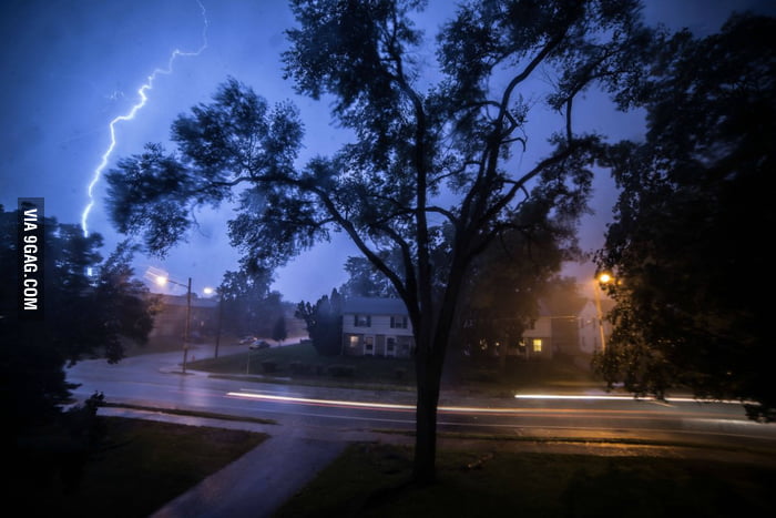 I got lucky during last night's storm. - 9GAG