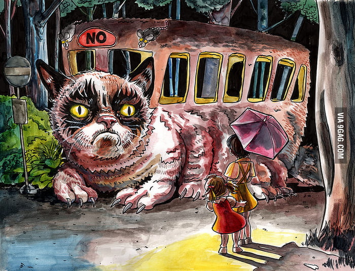 What if Grumpy Cat becomes the Catbus? - 9GAG