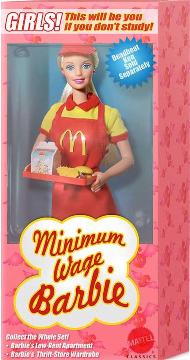 Minimum wage Barbie - 9GAG